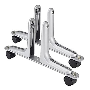 MYOYAY 2 Packs Room Divider Screen Holder,Thickened Aluminum Alloy Room Divider Feet Movable Wheel Privacy Screen Protector Holder for Bedroom Bathroom Office(Silver)