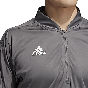 adidas Mens Long Sleeve 1/4 Zip Knit Grey Size Large