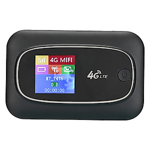 4G LTE Router Portable CAT4 150Mbps Mobile Wireless WiFi Hotspot Mini Travel Router Equipped with LCD Display with SIM Card Slot Fit for Outdoor Travel Home Office