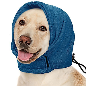 AOFITEE No Flap Ear Wraps for Dogs, Dog Ear Muffs Noise Protection, Dog Calming Hoodie, Soft Dog Noise Cancelling Ear Muffs, Dog Ear Cover for Anxiety Relief, Fireworks, Dog Ear Protection Grooming