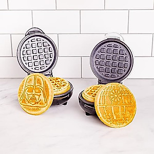 Uncanny Brands Star Wars Mini Waffle Maker Set- Darth Vader & Death Star