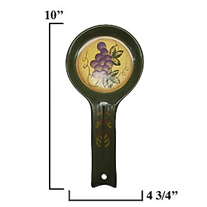 ACK Ceramic Spoon Rest (Grape),Cooking Spoon Holder for Kitchen Counter, Utensil Rest for Spoon, Ladle, Spatula, Kitchen Décor