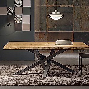 BAYCHEER Rectangle Pedestal Luxury Dining Table Solid Wood Fixed Table for Home - Black 47.2" L x 23.6" W x 29.5" H (Table Only)