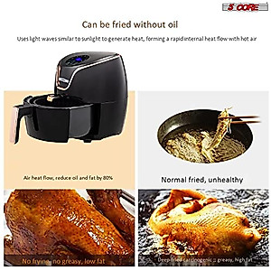 5 Core Air Fryer, 3.8 Quart (3 Liter) Electric Hot Air Fryers Oven 1400W Oilless Cooker with Nonstick Frying Pot and Ergonomic Large Touch Screen, ETL Approved AF 380