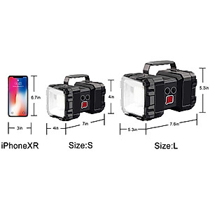 AlpsWolf Rechargeable Flashlight, LED Spotlight Flashlight 10000 Capacity 1200LM 20h Ultra-Long Standby 3+4 Lights Modes Camping Flashlight Waterproof with USB Output as a Power Bank