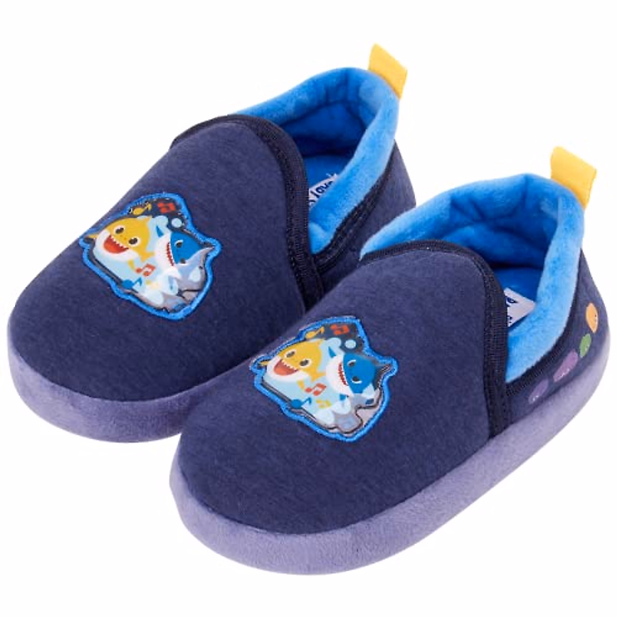 Nickelodeon Toddler Boys' and Girls’ Baby Shark Slippers - Plush Fuzzy Slippers, Non-Skid Sole (5-12 Toddler/Kid), Size 7-8 Toddler, Baby Shark Blue