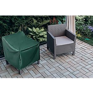 RosieLily Outdoor Chair Covers, Patio Chair Covers Waterproof, 600D Heavy Duty Stackable Patio Furniture Covers, Standard-2 Pack, Dark Green