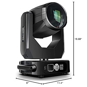 SHEHDS Moving Head Stage Lights 275W 10R Bulb (8000K) 14 Gobos 14 Colors 2 Prisms Linear Zoom DJ Lights with Frost & Rainbow Wheel Spotlights for Party Disco KTV Bar Show