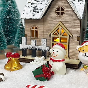 VARACL Funny Wooden Tiny House Ornaments, 25PCS Christmas Miniature Ornament Kits Decorations for Dining Room Tables, Unique Housewarming Gifts Ideas, Favors Christmas Decor Party Supplies