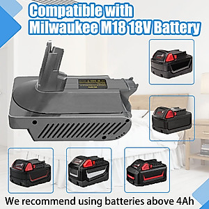 LAIMIAO V10 Battery Adapter for Milwaukee 18V, Perfectly to work for DYS V10 Vacuum, for Dys Cyclone V10 Animal V10 Absolute V10 Fluffy V10 Motorhead V10 Allergy Series Vacuum Cleaners