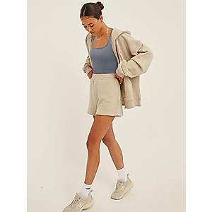 OQQ Women's 3 Piece Tank Tops Ribbed Seamless Workout Exercise Shirts Yoga Crop Tops Black Grey Beige