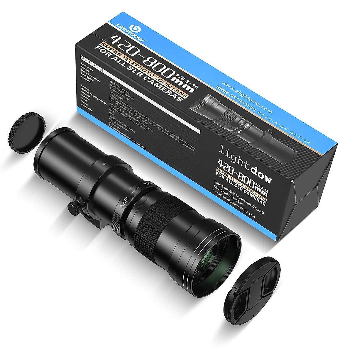Ultra Telephoto 420-800mm F8.3 Manual Zoom Lens for Nikon DSLR F-Mount Cameras(D850 D810 D800 D610 D750 D500 D7200 D7500 D7100 D5600 D5300 D600 D3500 D3400 D3300 D3200 D5200 D5100 D5000 D7000 D700)