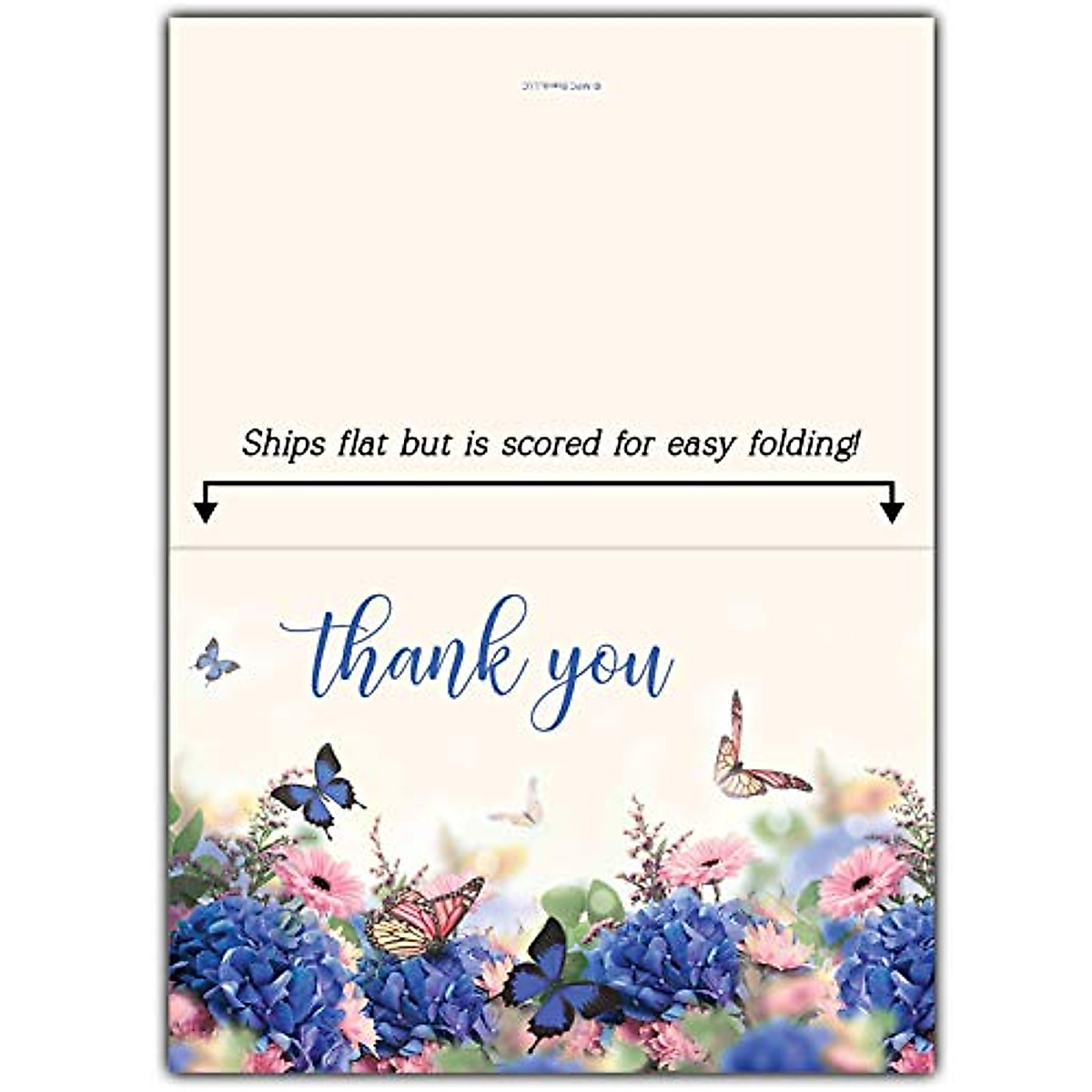 Floral Funeral Sympathy Bereavement Thank You Cards With Envelopes - Message Inside (25, Floral Butterfly)