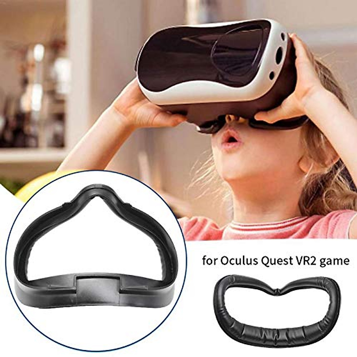 N/W Face Mask Cover,Silicone VR Face Cover for Oculus Quest2 VR Eyewear Steam Waterproof Face Moisturizing Beautity Mask