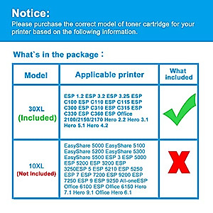 LCL Compatible Ink Cartridge Replacement for Kodak 30 30XL 30B 30CL 1.2 3.2 3.2S C100 C110 C115 C300 C310 C315 C330 C360 2100 2150 2170 2.2 3.1 5.1 4.2 (10-Pack 5Black 5Color )