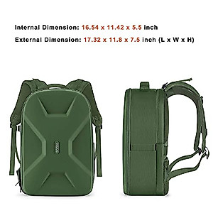 MOSISO Camera Backpack, DSLR/SLR/Mirrorless Photography Camera Bag 15-16 inch Waterproof Hardshell Case with Tripod Holder&Laptop Compartment Compatible with Canon/Nikon/Sony, Army Green