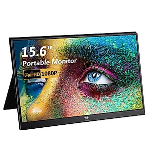 Z-Edge Portable Monitor for Laptop, 15.6 Inch Ultra-Slim Portable Monitor with Type-C, 1920×1080 Full HD IPS Screen USB C, Secondary Monitor and Screen for PC MAC Phone Switch Xbox PS4