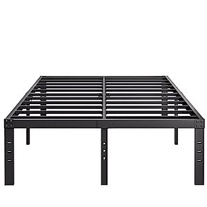 COMASACH 16 inch Full Bed Frame No Box Spring Needed, 3500 lbs Heavy Duty Metal Platform Bed Frames, Non-Slip and Noise-Free Mattress Foundation, Black
