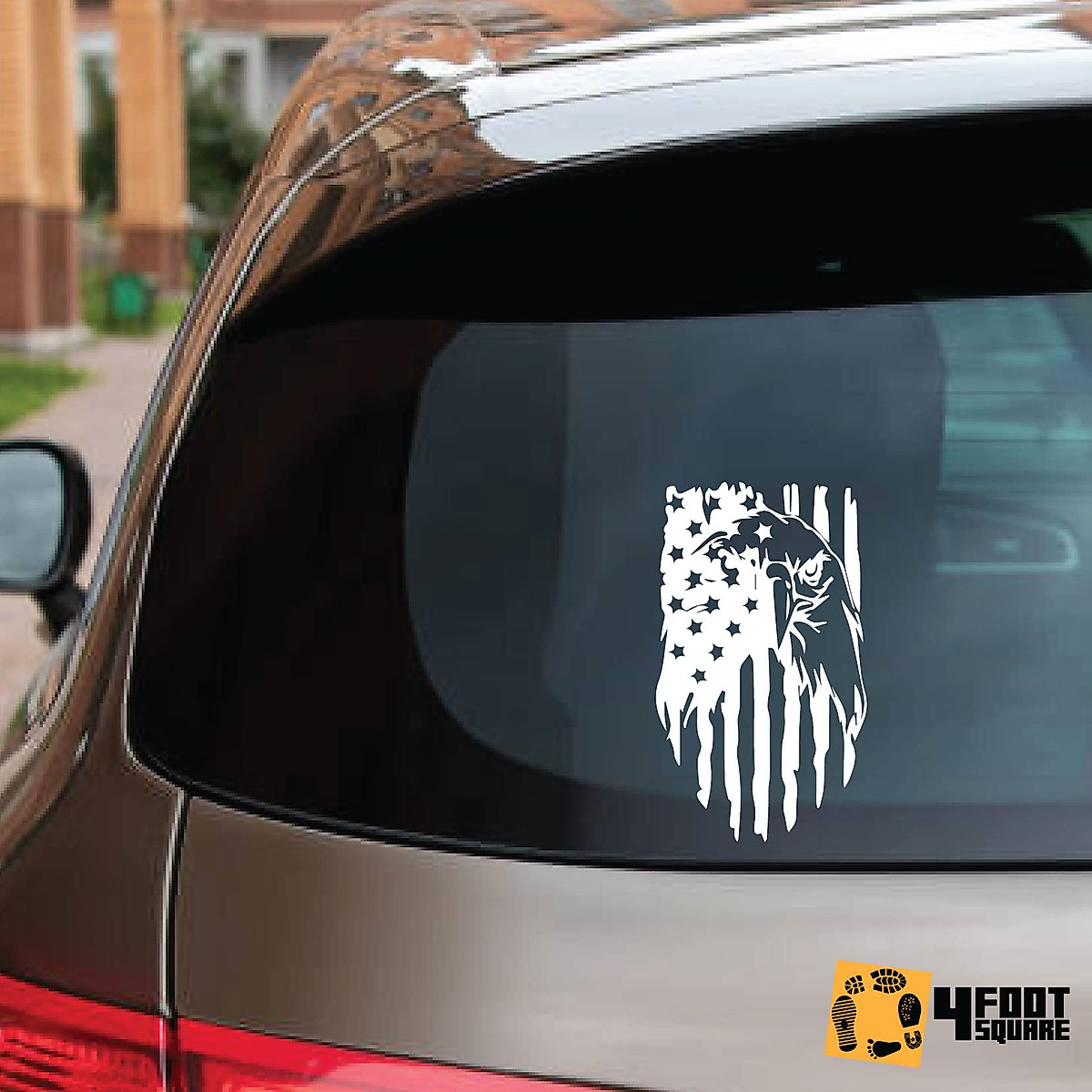 Patriotic American Flag Eagle Decal - Sticker Bomb Vinyl Decal for Car Truck, Computer, Anywhere! Premium 6 Year Outdoor Vinyl (Black, 1)