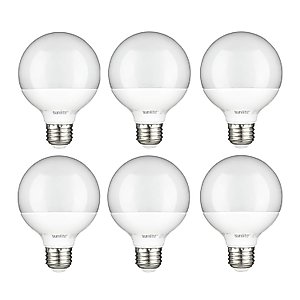 Sunlite 41584-SU LED G25 Globe Light Bulb, 7 Watts (60W Equivalent), 500 lumens, Non-Dimmable, Medium (E26) Base, UL Listed, 4000K Cool White, 6 Pack