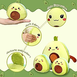 4 Pieces Soft Pillow Stuffed Toy Food Pillows Fruit Plush Pillow Kids' Plush Toy Pillows Fruit Hugging Cushion for Home Bedroom Office Supplies (Avocado)
