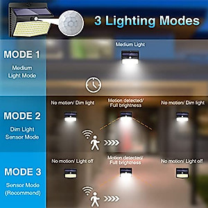 Solar Outdoor Lights, [138 LED/4 Packs] Solar Motion Sensor Security Lights with 3 Lighting Modes Wireless Solar Wall Lights Waterproof Solar Powered Lights for Garden Fence Yard Deck Garage