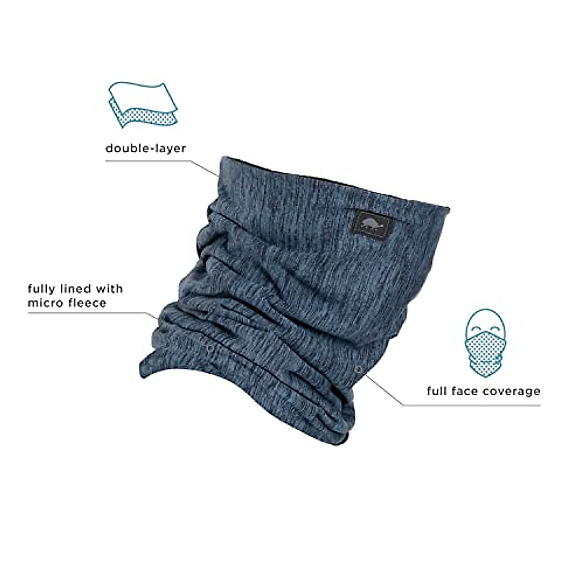 Turtle Fur Comfort Shell Stria UV Pipe Dream Fleece Lined Neck Warmer, Baltic