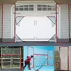 EZGoal Hockey Backstop Kit with Targets, Red/White , 10' x 6'