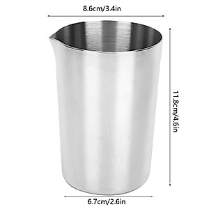 Cocktail Mixing Cups, Stainless Steel Bar Mixing Cups Glass 500ML Wine Stirring Mixing Cup Bartender Tools for Making Cocktails at Home Party Bar (Silver)