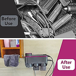 JJXNDO Hand Dryer for Dyson, 2in1 Wall Mounted Stand Hair Dryer Holder for Dyson Hair Dryer, Diffuser Organizer Storage Shelf for Bathroom Bedroom, Automatic Hand Dryer(Hair Dryer Not Included)