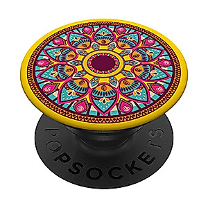 Vibrant Mandala for Peace Relaxation Meditation Aid Focus PopSockets Swappable PopGrip