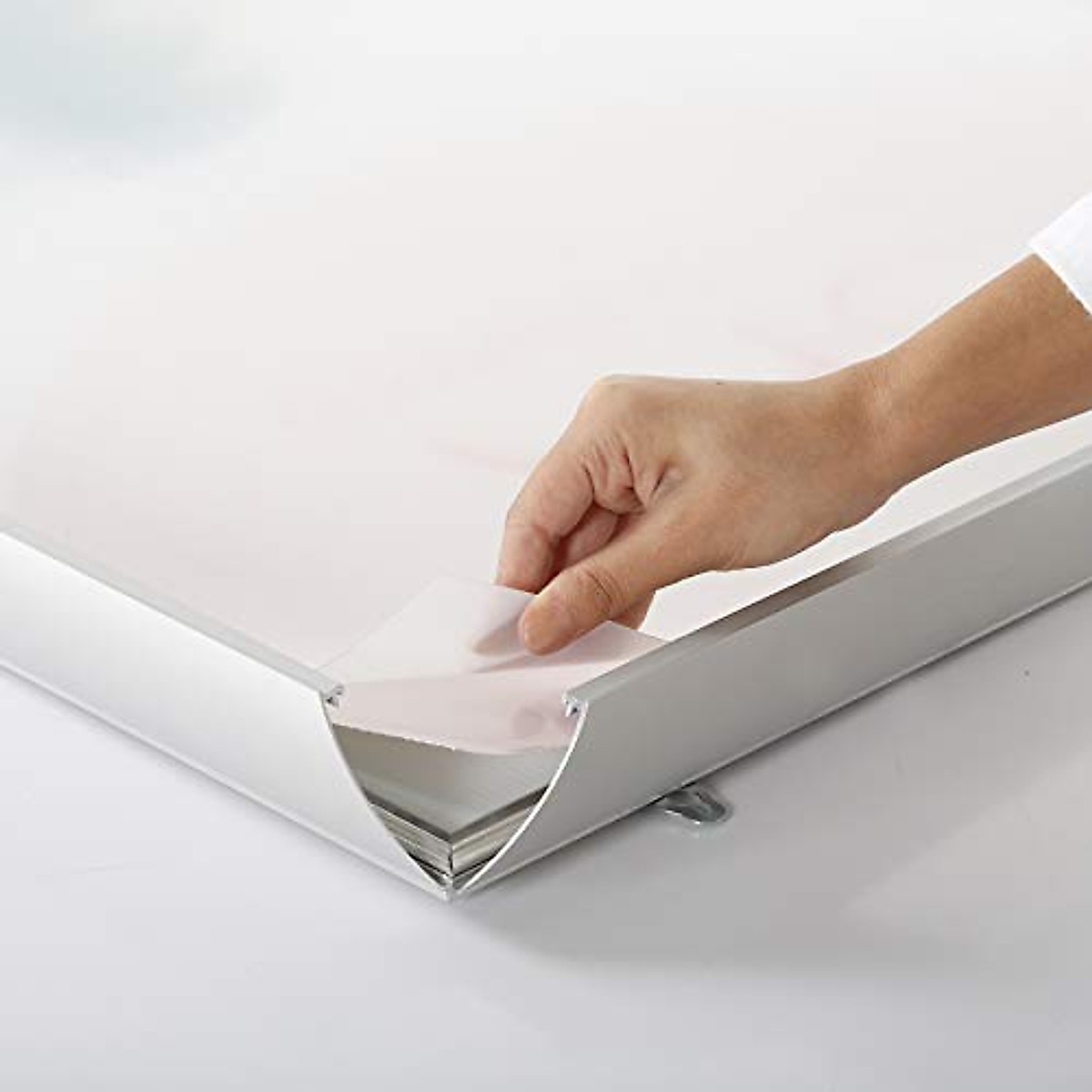 M&T Displays Portable Snap Poster Frame 36x48 Inch Silver 1.77" Aluminum Profile, Front Loading Wall Mounting Display for Photo Picture Document Certificate Mitered Corner Anti Glare Cover