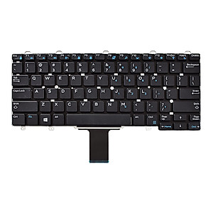 SUNMALL Replacement Keyboard Compatible with Dell Latitude 3150 3160 3350 5250 P25S 7250 E5250 E5270 E7250 without Frame Black US Layout