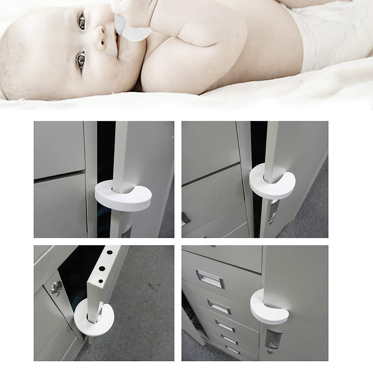 Finger Pinch Guard(6pack) Buddy Baby Proofing Doors Foam Door Stopper Prevents Fingers Injuries Baby or Pet from Getting Locked in Room Child Safety（White）