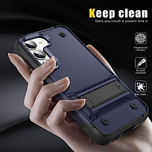 Asuwish Phone Case for Samsung Galaxy S23 5G with Tempered Glass Screen Protector Cover and Slim Stand Military Grade Hybrid Cell Accessories S 23 23S GS23 G5 SM-S911U 6.1 inch Women Men Blue