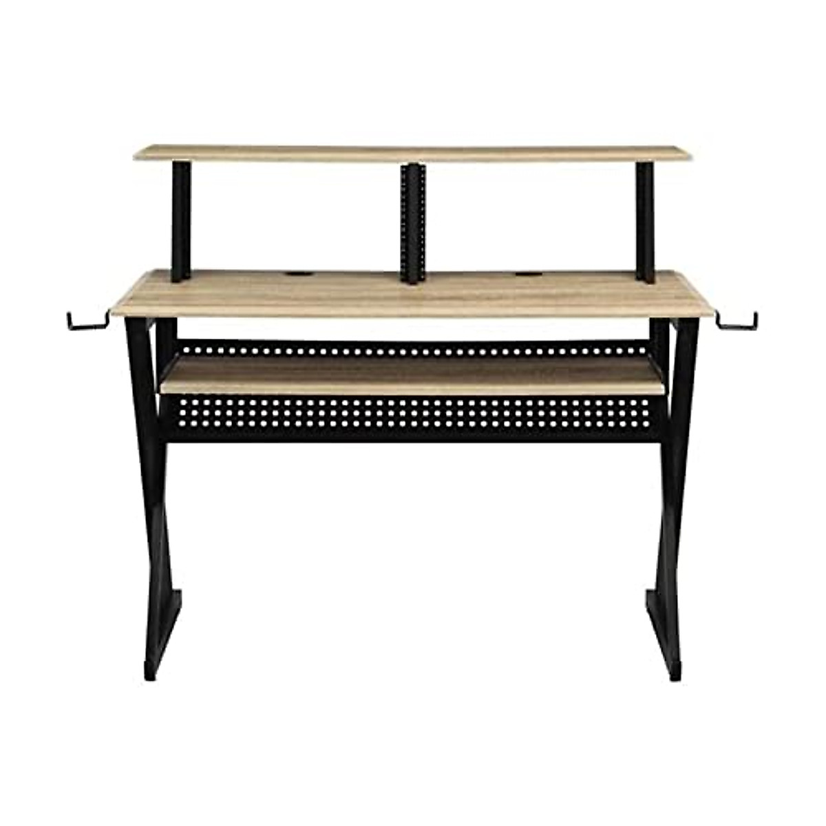 Acme Furniture Rectangular Music Desk Table with Earphone Rack, Natural and Black
