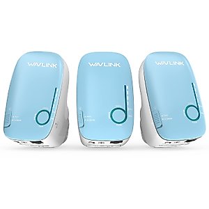 WAVLINK Mesh WiFi System, Dual-Band Gigabit Mesh WiFi Extenders, Up to 4500 Sq.ft., Wall-Mounted Smart Whole Home Wi-Fi Routers with Snooze Light, Built in 4 Antennas. (3-Pack)