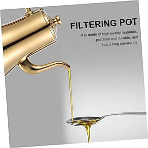 GREENADSCAPE 1pc Kettle Cooking Oil Dispenser Camping Coffee Makers Stovetop Espresso Pot Filter Pot Gongfu Teapot Milk Steamer Espresso Coffee Maker Machine Stainless Steel Golden