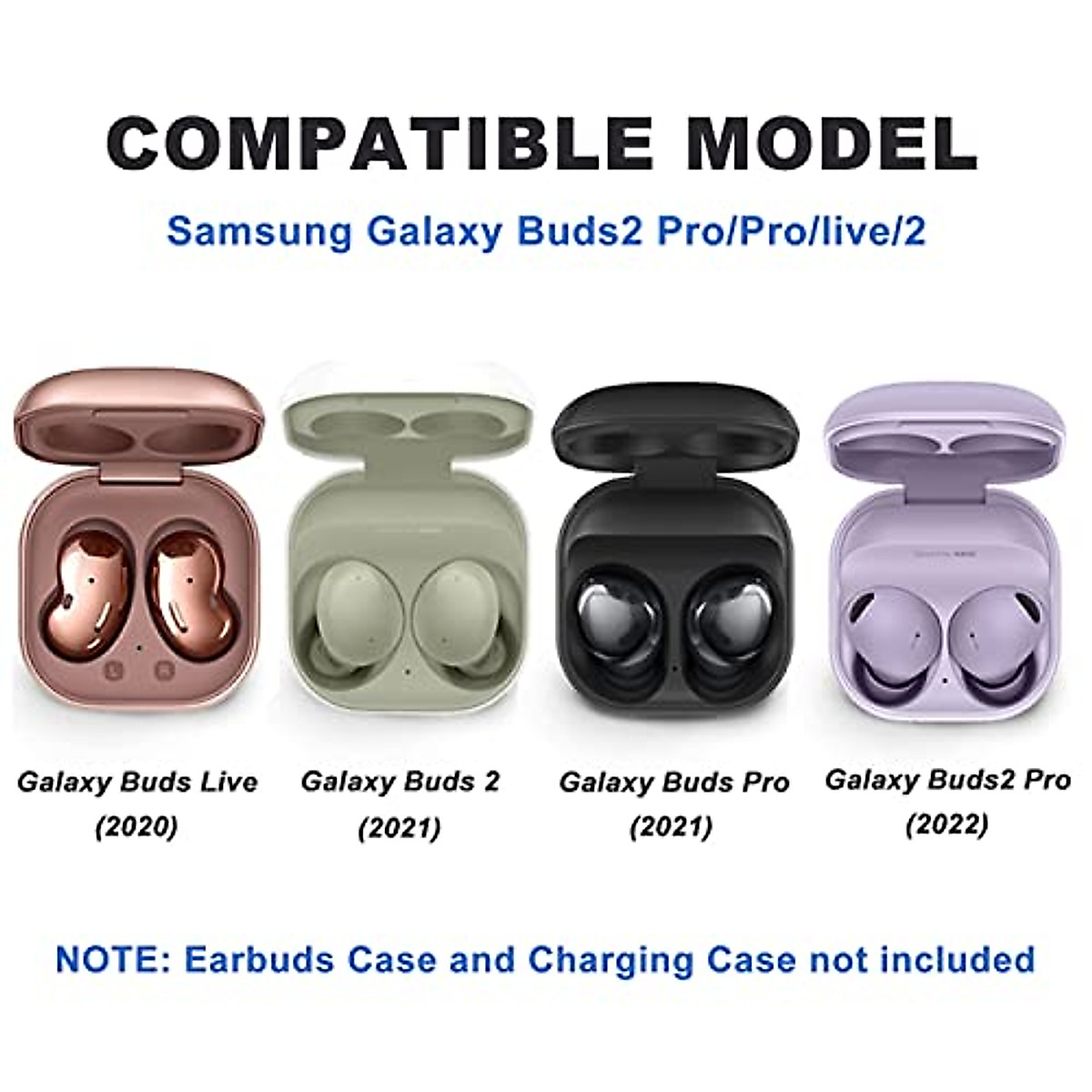 leChivée for Samsung Galaxy Buds2 Pro Case Buds Pro Case Buds 2 Case Galaxy Buds Live Case with Security Lock Heavy Duty Shockproof Protective Case Cover with Carabiner for Samsung Earbuds Case