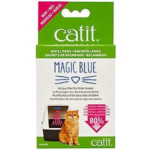 Catit Magic Blue Cat Litter Box Air Purifier, Refill Pads