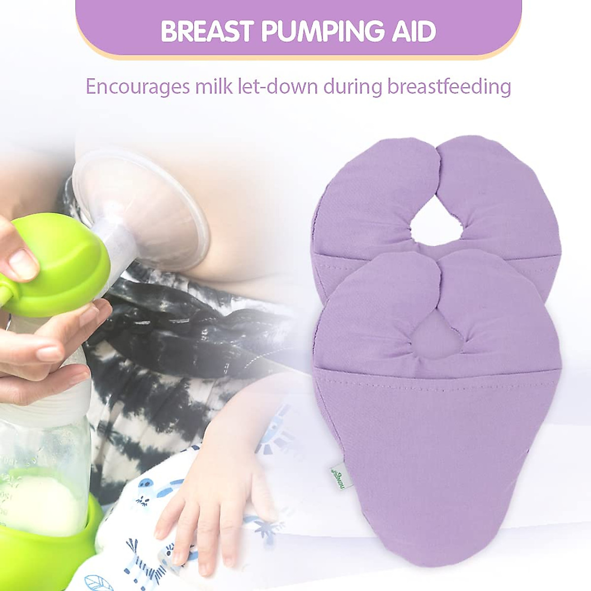NEWGO Breast Ice Pack for Breast Surgery, 2 Pack Nipple Ice Packs Breastfeeding Ice Packs Reusable for Nursing Mother, Hot Cold Therapy Breast Gel Pack with Washable Cover(Purple)