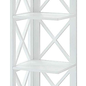Convenience Concepts Oxford 5 Tier Corner Bookcase, White