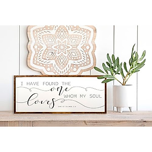 10x20 inches, I Have Found The One Whom my Soul Loves Sign - Bedroom Signs Above the Bed - Bedroom Signs - Bedroom Decor - Signs for Above Bed - Song of Solomon Sign - Master Bedroom Wall
