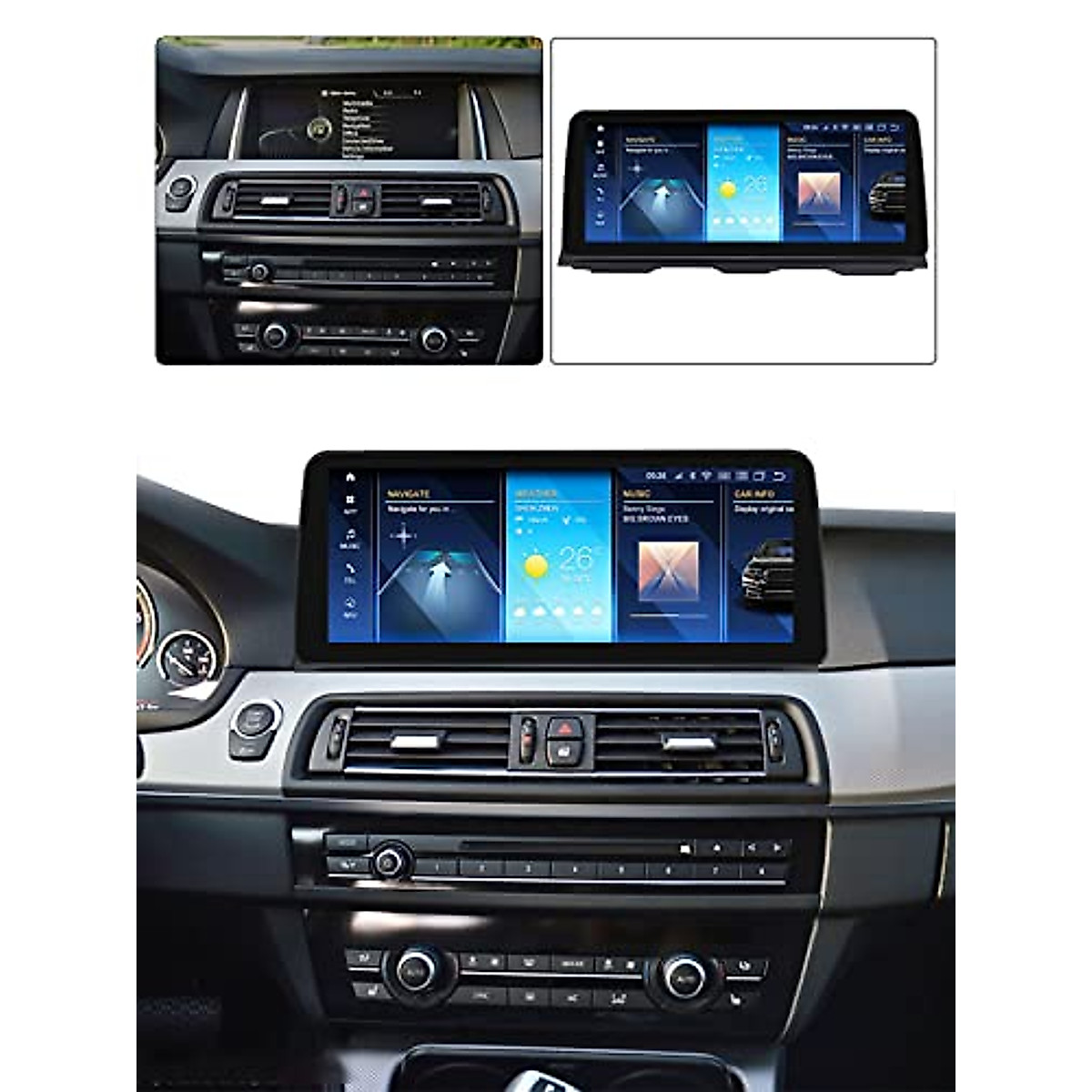 Android 12 Car Stereo GPS Sat Nav for BMW 5 Series F10/F11 520 523 525 530 Touchscreen Multimedia Player Mirror Link TPMS CarPlay + DVR,8-core 4+64-2013-2016 NBT 12.3 inch