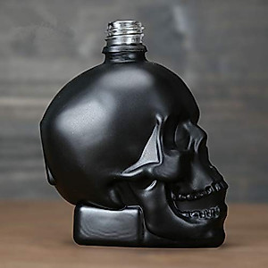 Tvoip 1Pcs Skull Bitter Bottle Glass Dropper Bottle 1OZ/30ML Skull Shape Bottle of Halloween, Cocktail Bar,Essential Oil Bottle with Pipette,Empty Refill Glass Bottle (1oz/30ml)