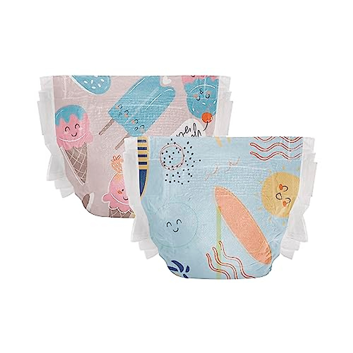 The Honest Company Clean Conscious Diapers | Plant-Based, Sustainable | Summer '23 Limited Edition Prints | Club Box, Size 6 (35+ lbs), 44 Count