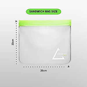 12 Pack Food Storage Bags - Durable & Reusable Food Storage Bags with Zipper Closure - BPA Free, & Leak Proof Zip Lock Bag for Sandwiches, Snacks, Gallons - Size 8.66" x 8.66" safe