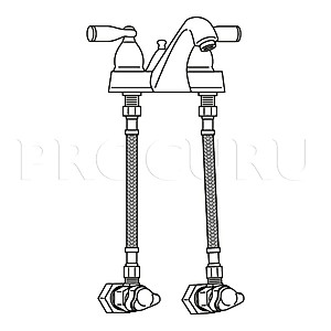 [2-Pack] PROCURU 16-Inch (1.3Ft) x 3/8" Comp x 1/2" FIP Faucet Hose Connector, Stainless Steel Braided Supply Line, Certified Safe (9SF16-2P)
