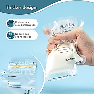 KISSBOBO Breastmilk Storage Bag,Temperature Sensing Feature Breastfeeding Essentials Breast Milk Storage Bags for Freezer, Ready-to-Use,Self-Standing,BPA Free, with Pour Spout 60 Count,6 Ounce
