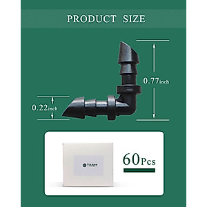 Drip Irrigation Elbow for 1/4'' Drip Irrigation Tubing Parts drip Irrigation Fittings,Pack of 60